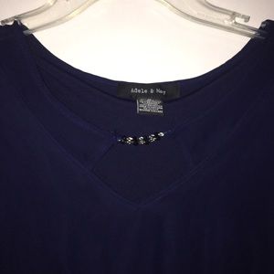 Adele & May | Tops | Adele May Navy Blue Blouse | Poshmark